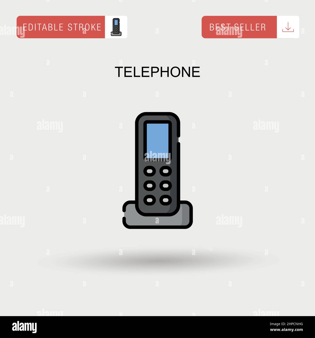 White telephone receiver handset Stock Vector Images - Alamy