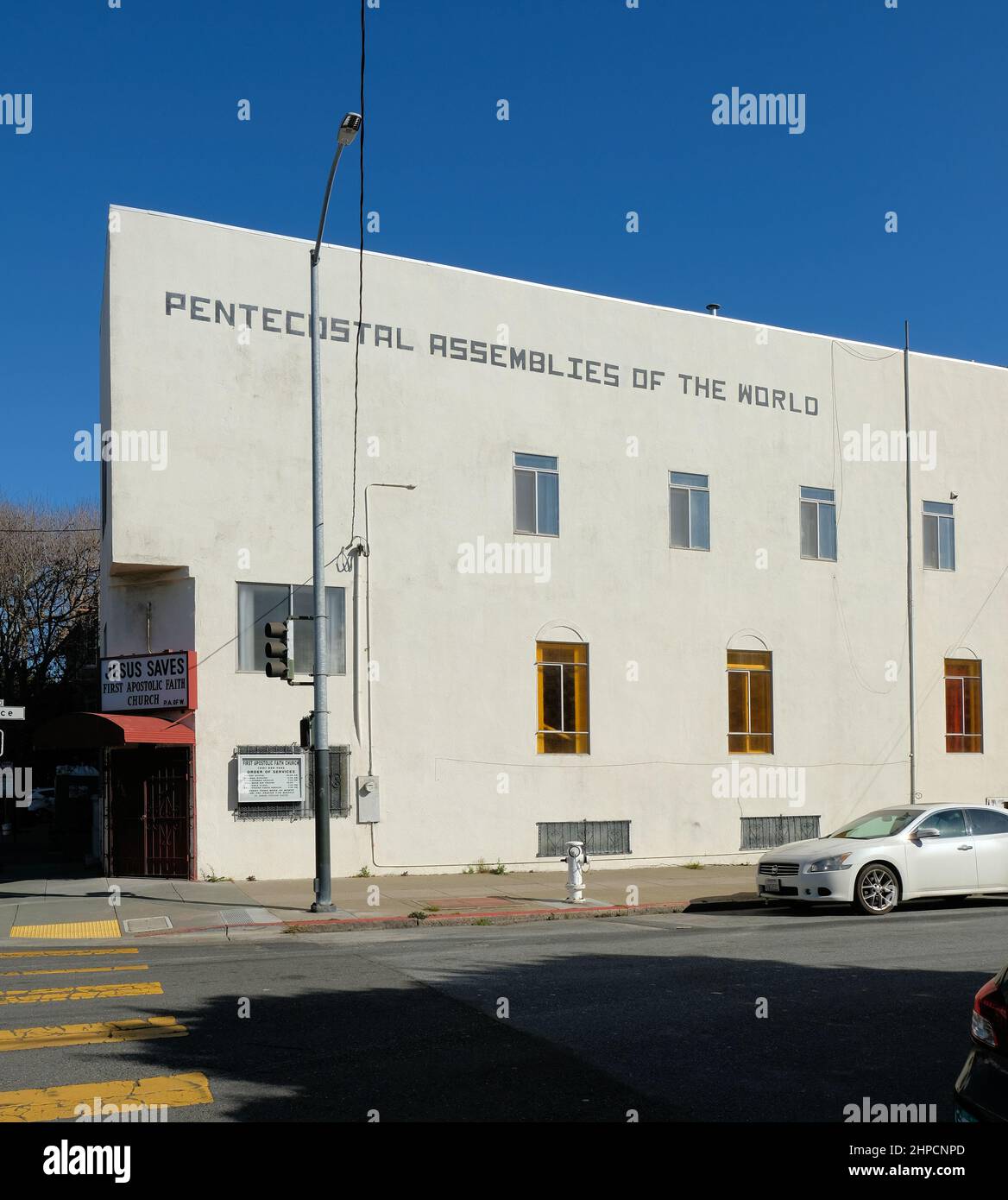 Pentecostal Assemblies of the World painted on a side of the First ...