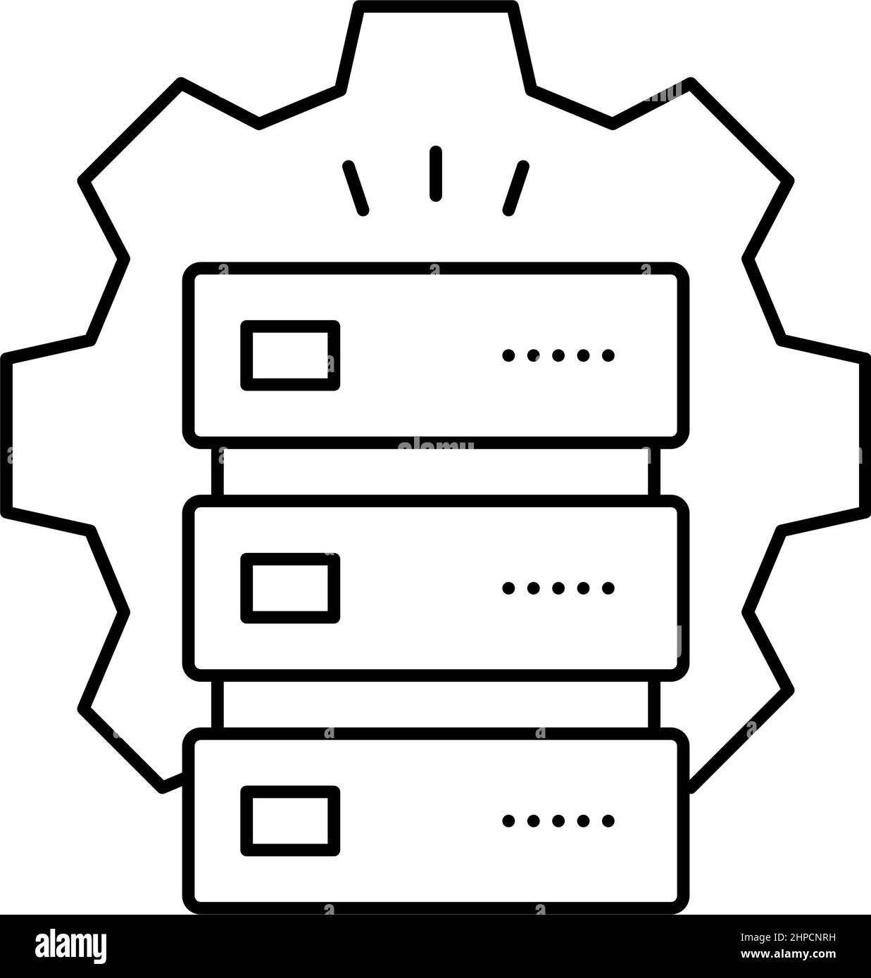 servers work and service line icon vector illustration Stock Vector ...