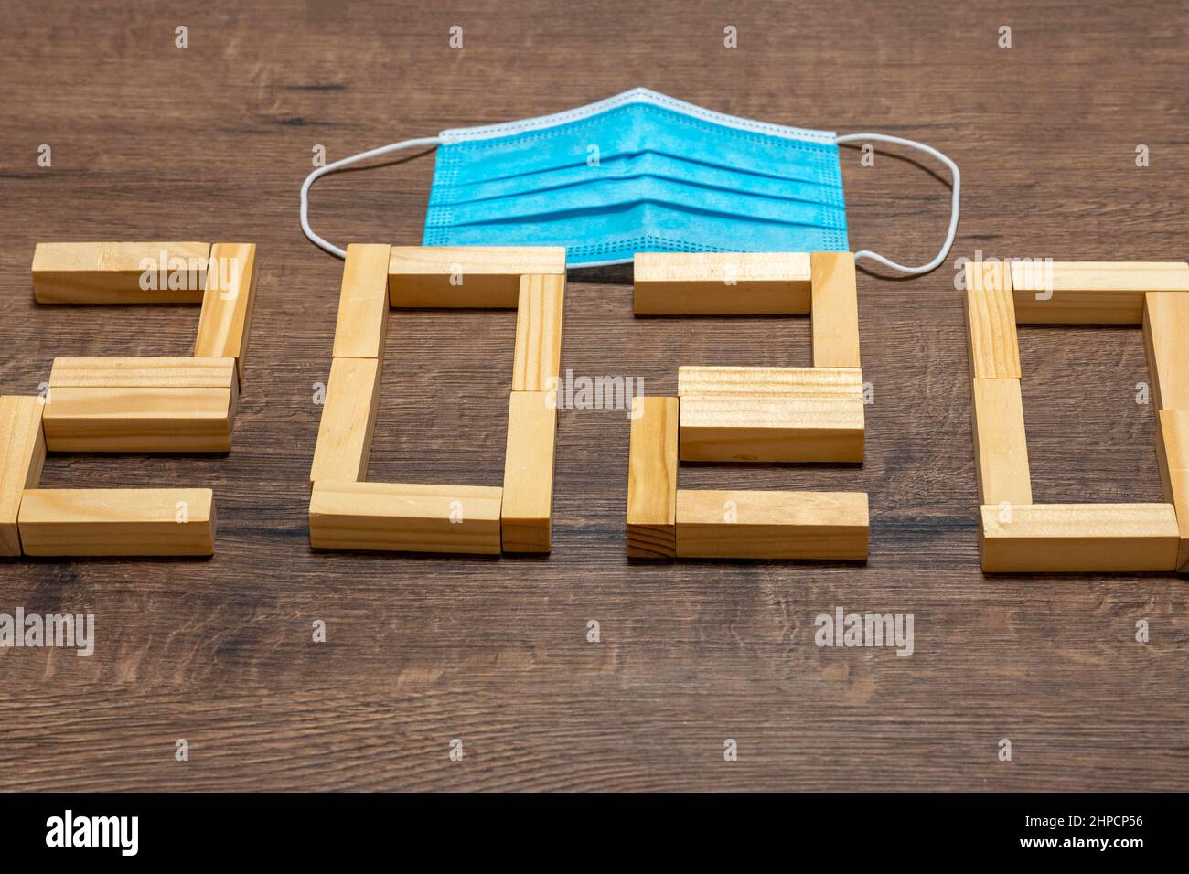 Medical Mask, Date and numbers 2021. Text 202 and face-guard. Concept ...