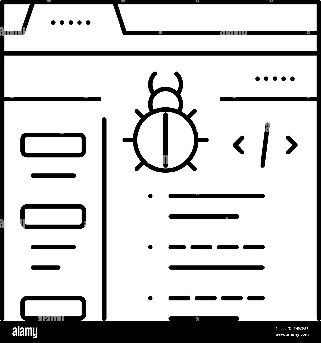 Virus Coding Development Line Icon Vector Illustration Stock Vector