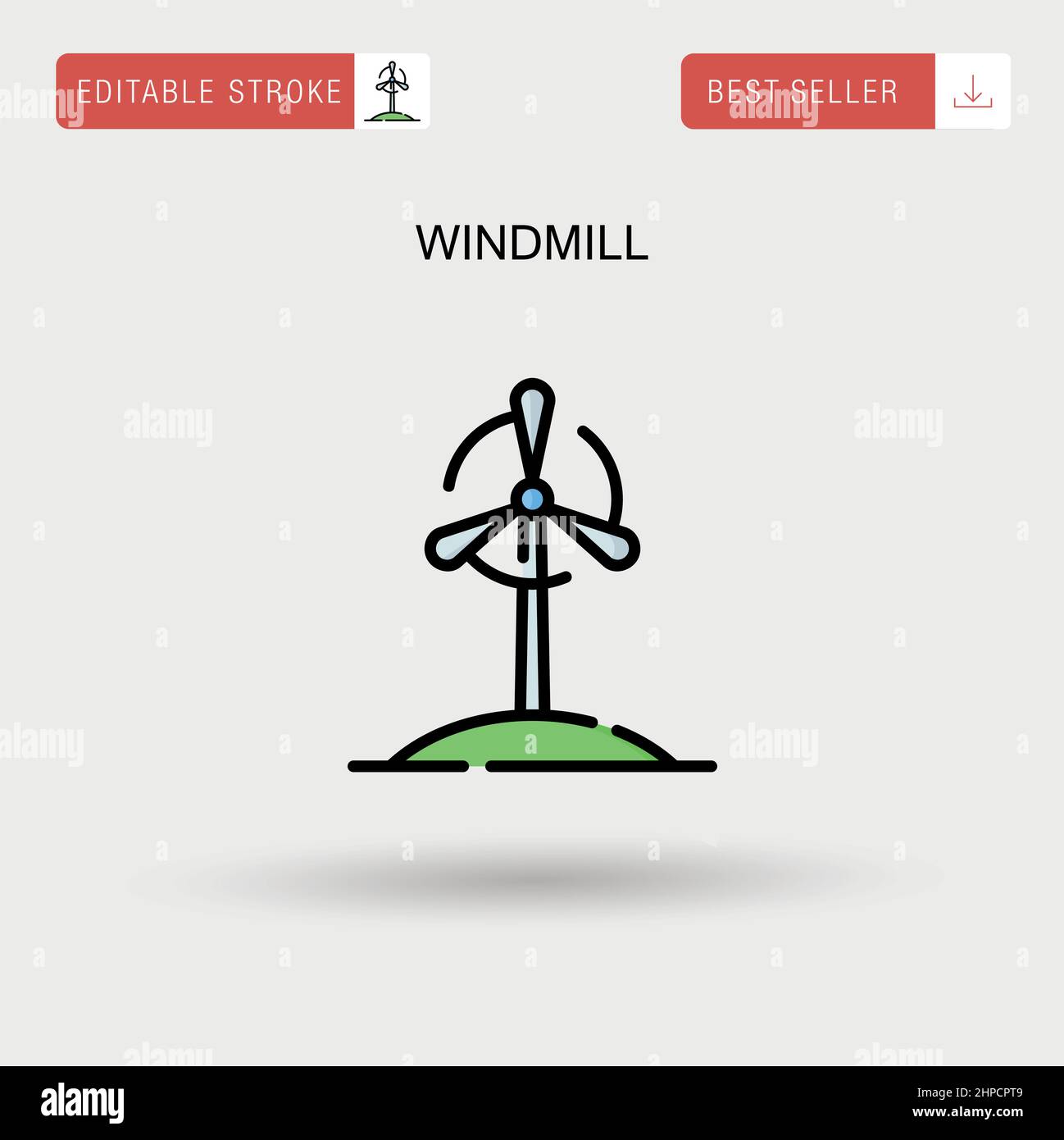Old windmill countryside Stock Vector Images - Alamy
