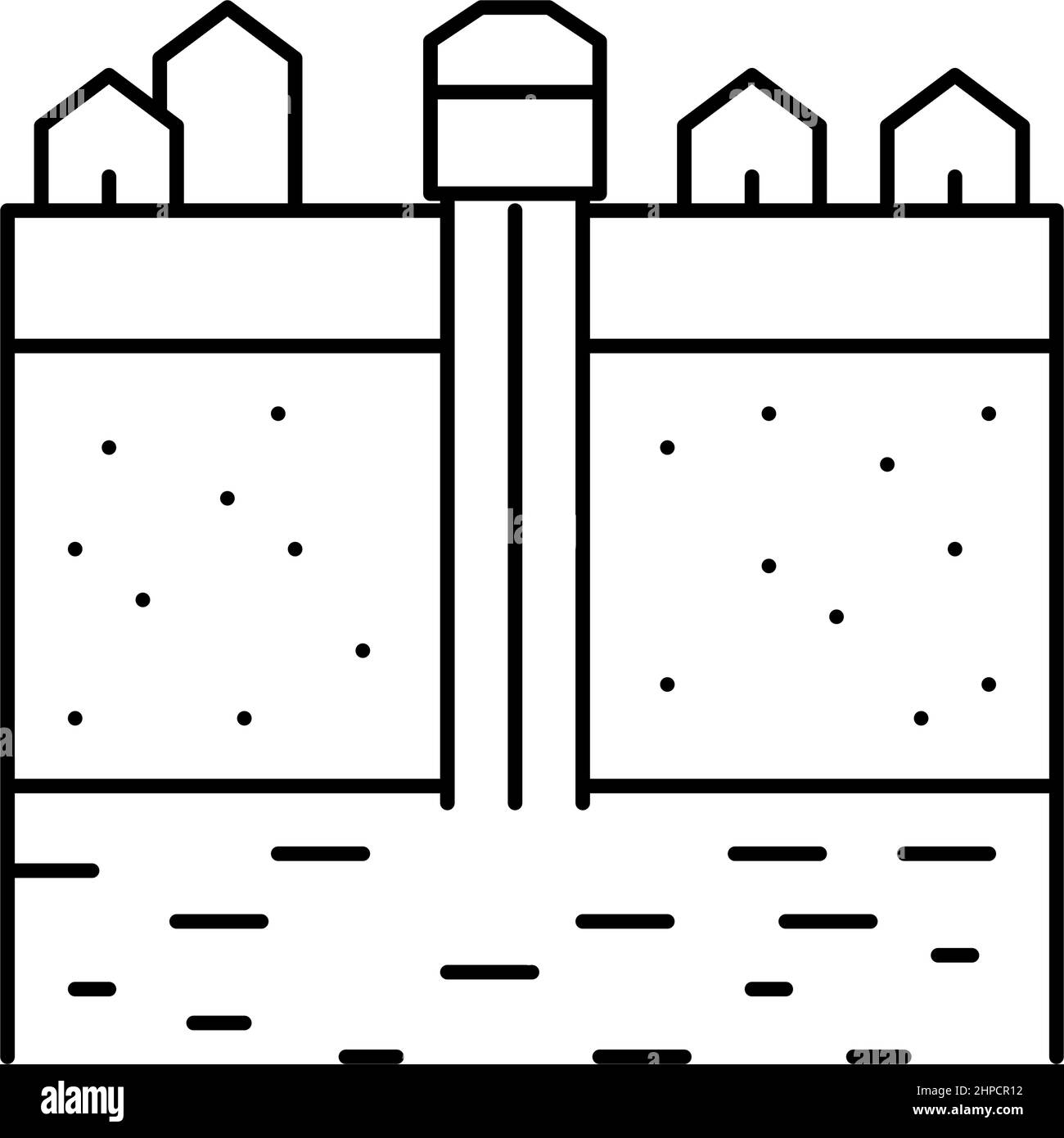 groundwater extraction line icon vector illustration Stock Vector Image ...