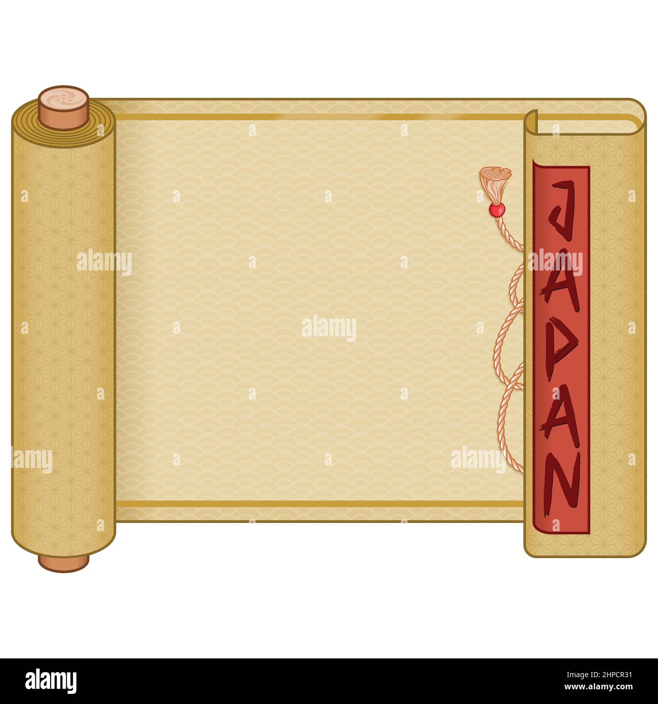 Japanese traditional style parchment scroll vector design Stock Vector ...
