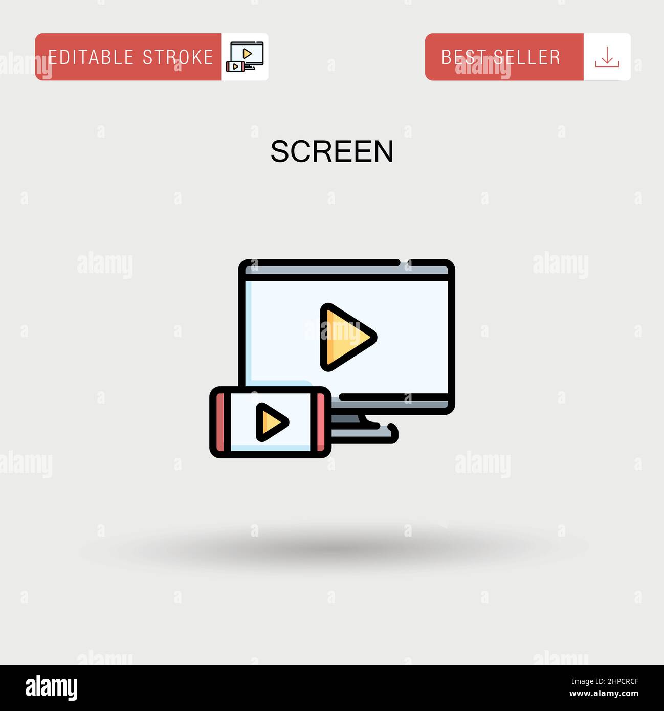 Screen Simple vector icon Stock Vector Image & Art - Alamy