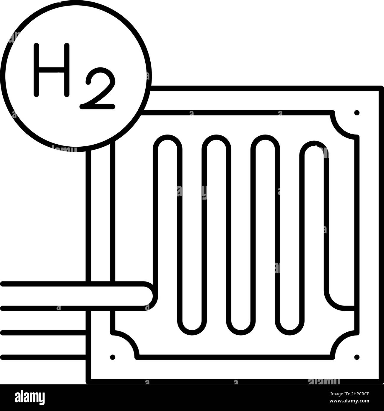 fuel cells hydrogen line icon vector illustration Stock Vector Image ...