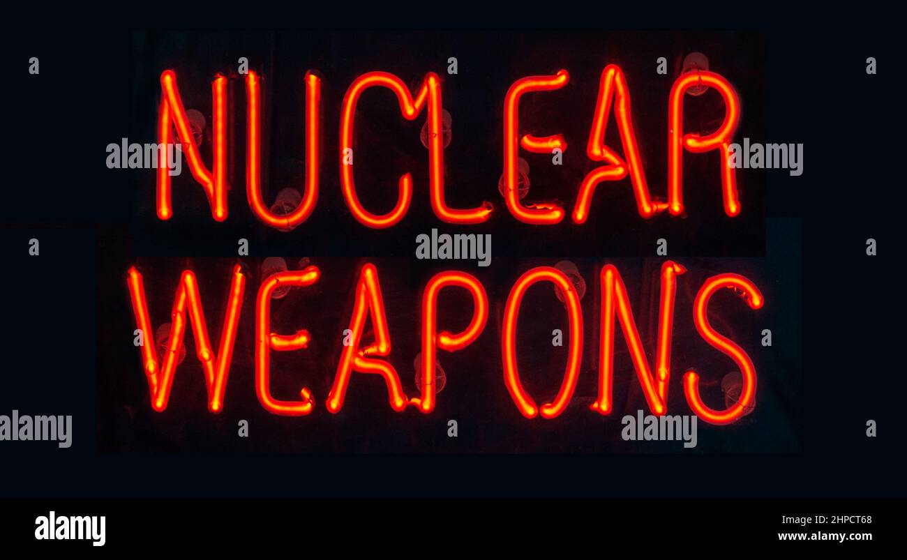 Red Neon Sign - Nuclear Weapons Stock Photo - Alamy