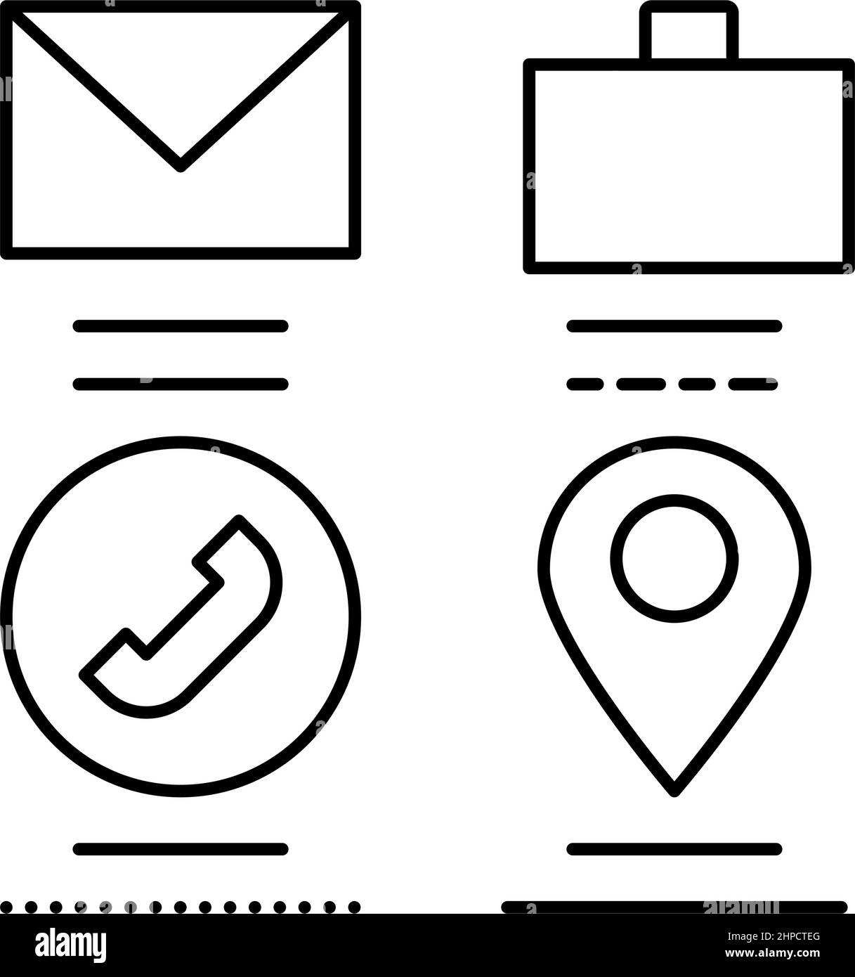 mail, business call and location line icon vector illustration Stock ...