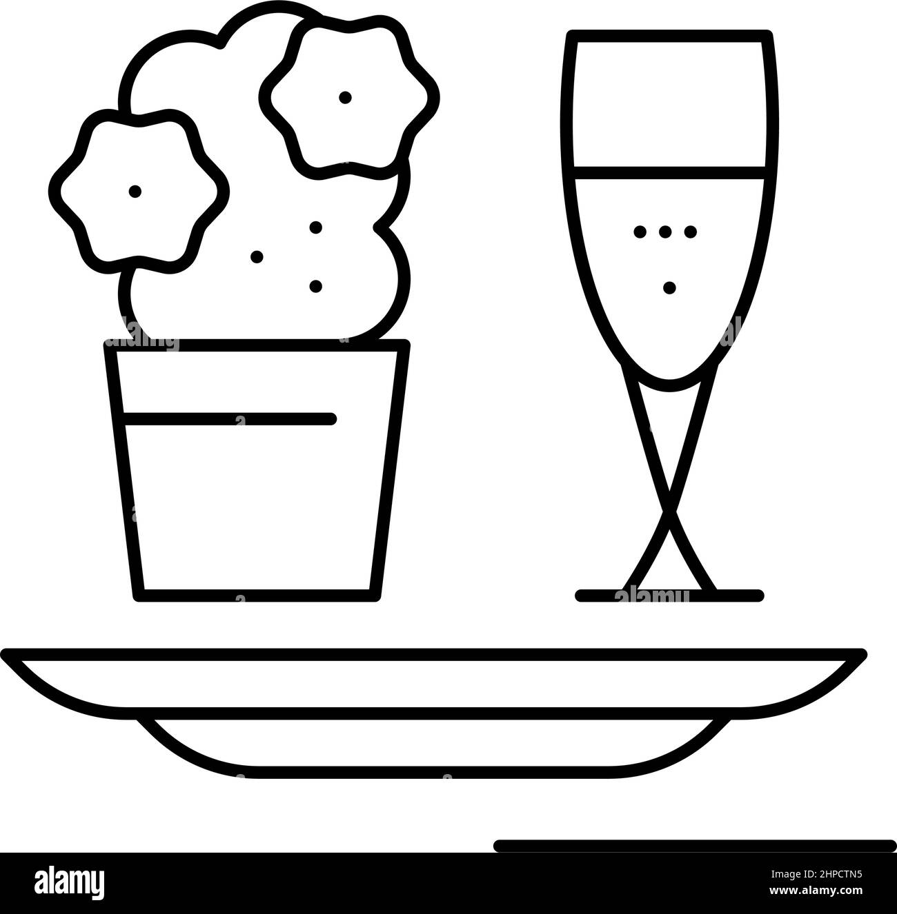 romantic dinner line icon vector illustration Stock Vector Image & Art ...