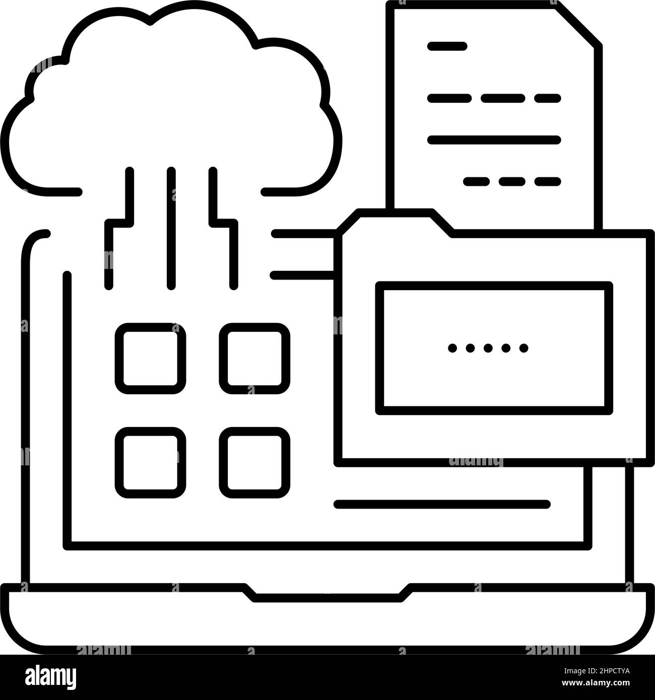 management system line icon vector illustration Stock Vector Image ...