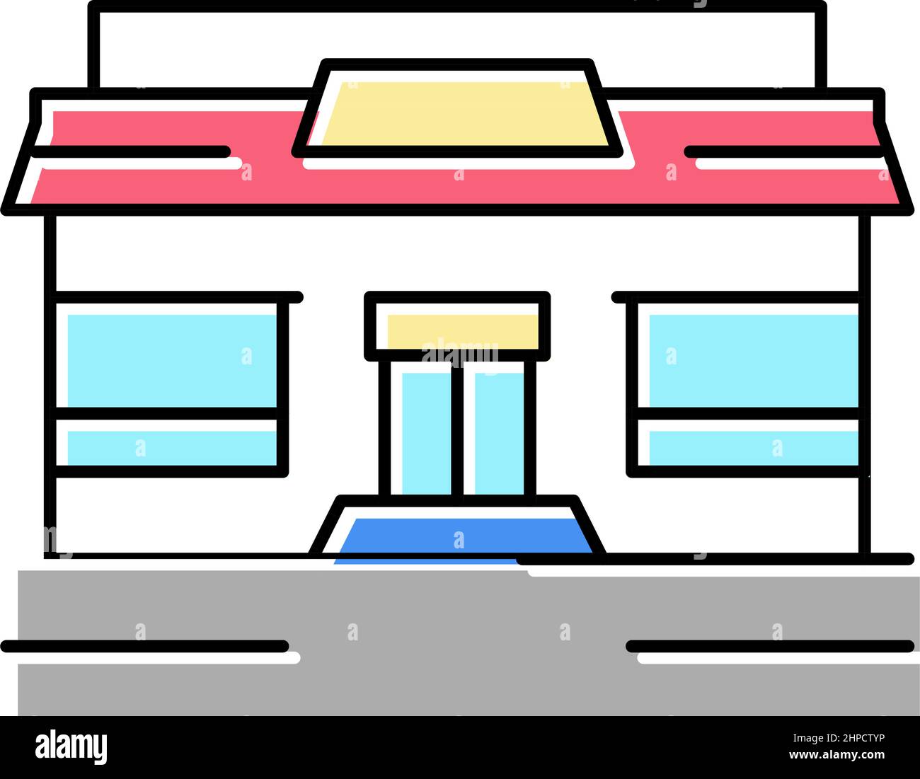 eatery cafeteria building color icon vector illustration Stock Vector ...