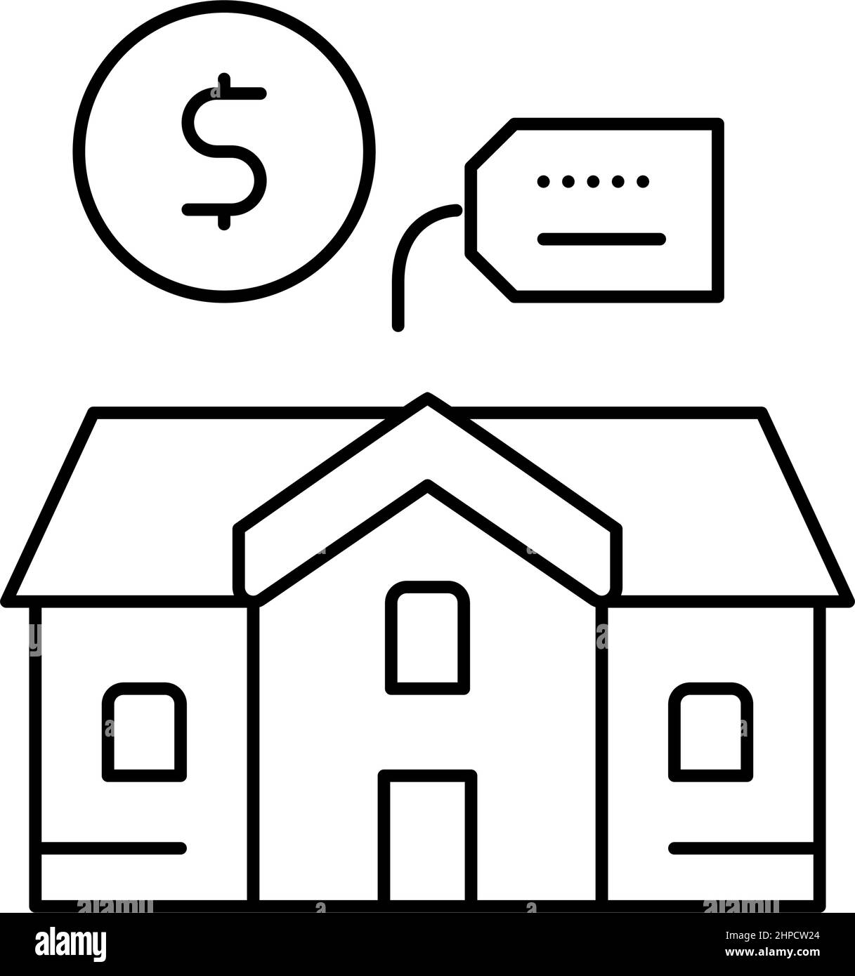 house building rental line icon vector illustration Stock Vector Image ...