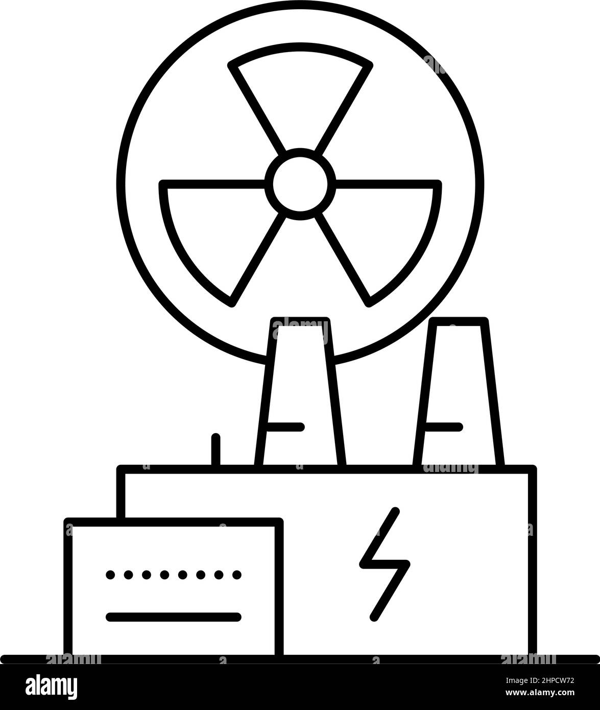 nuclear plant line icon vector black illustration Stock Vector Image ...