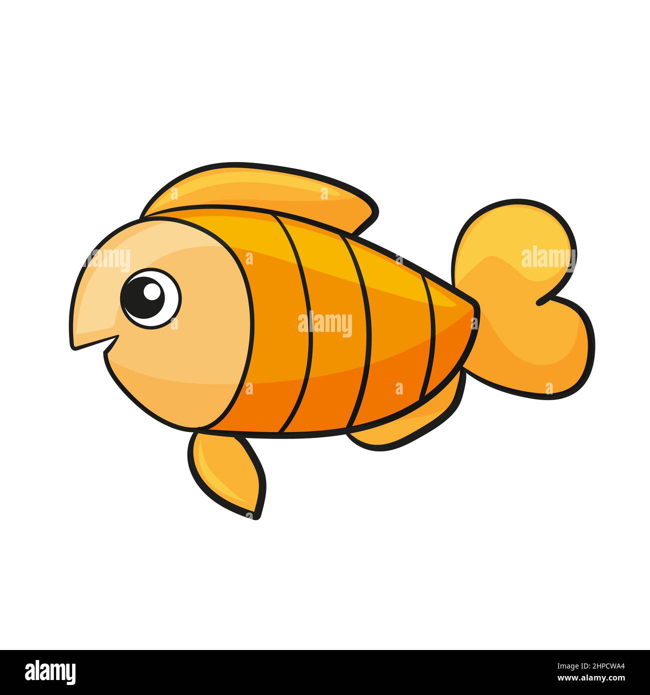 Vector aquarium fish illustration. Colorful cartoon fish icon for your ...
