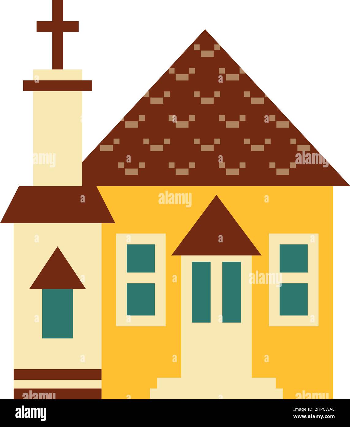 Colorful Vector Image of a Church Building Stock Vector Image & Art - Alamy