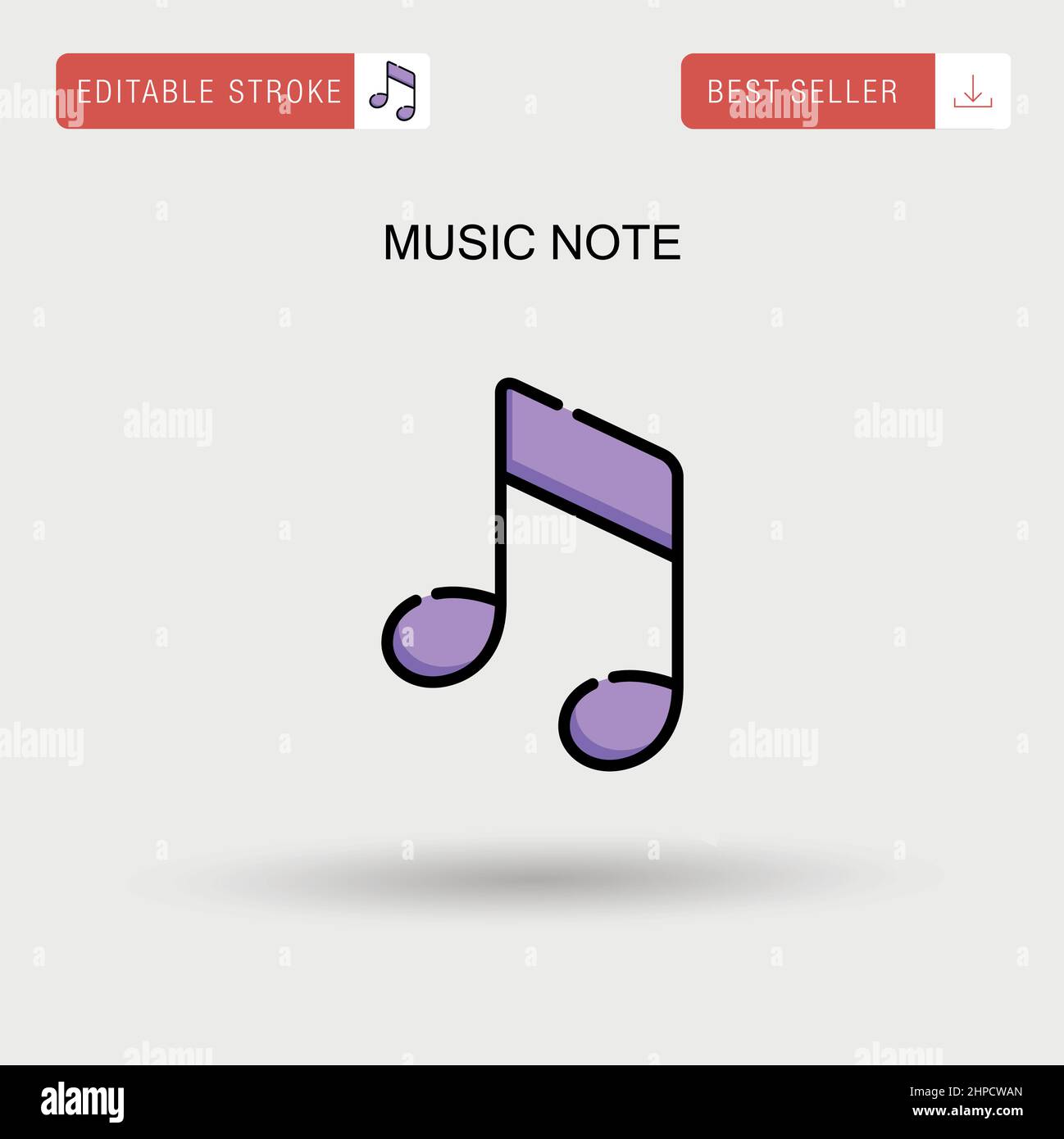 Music note Simple vector icon Stock Vector Image & Art - Alamy