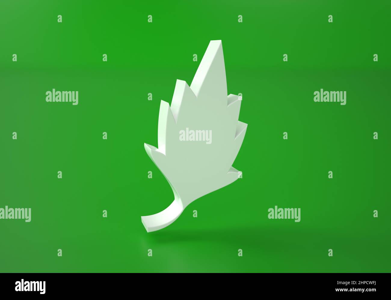 Leaf shape icon isolated on color background Stock Photo - Alamy
