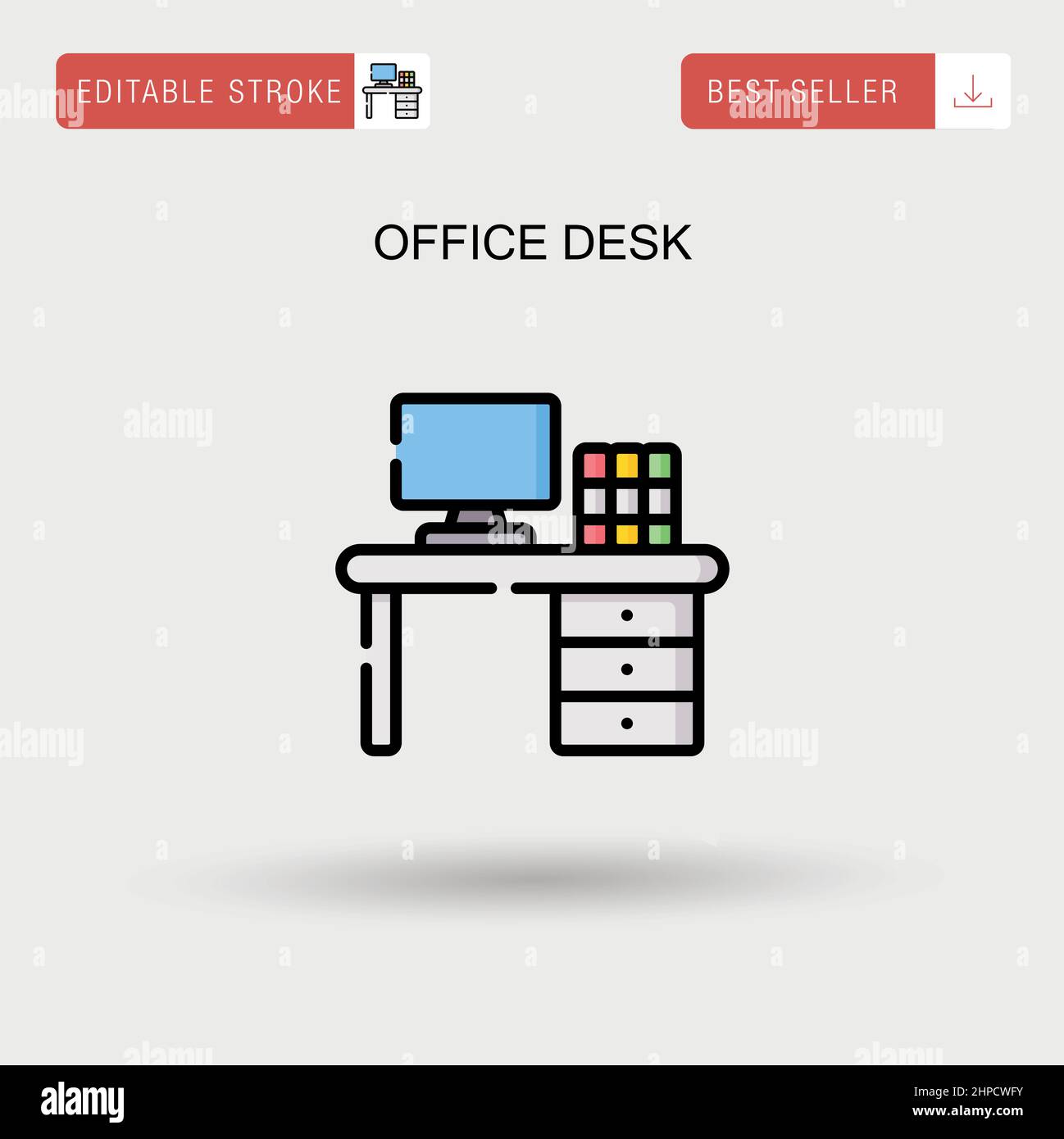 Desk laptop office empty Stock Vector Images - Alamy