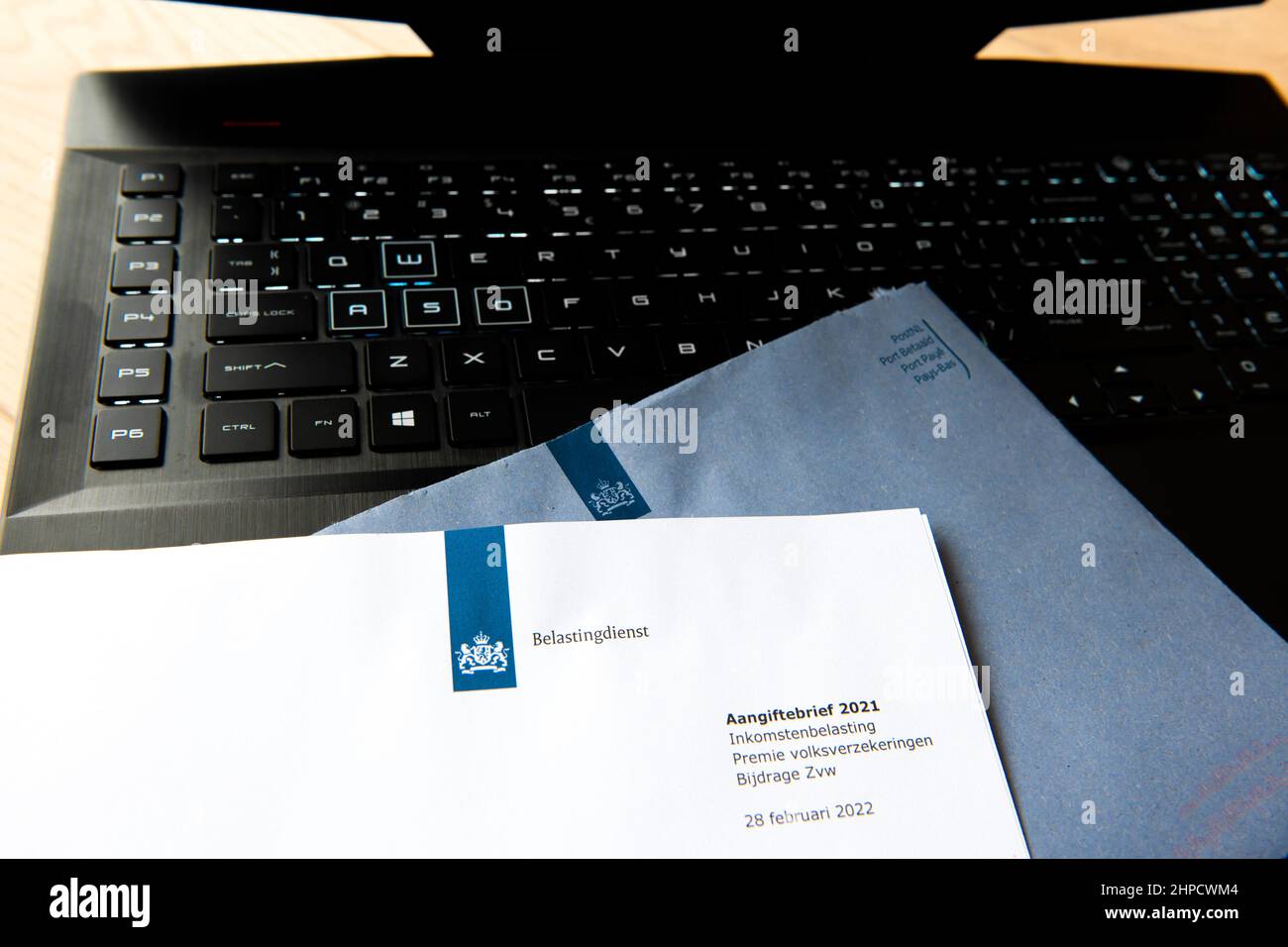 The typical blue envelope of the Dutch tax authorities, we can't make ...