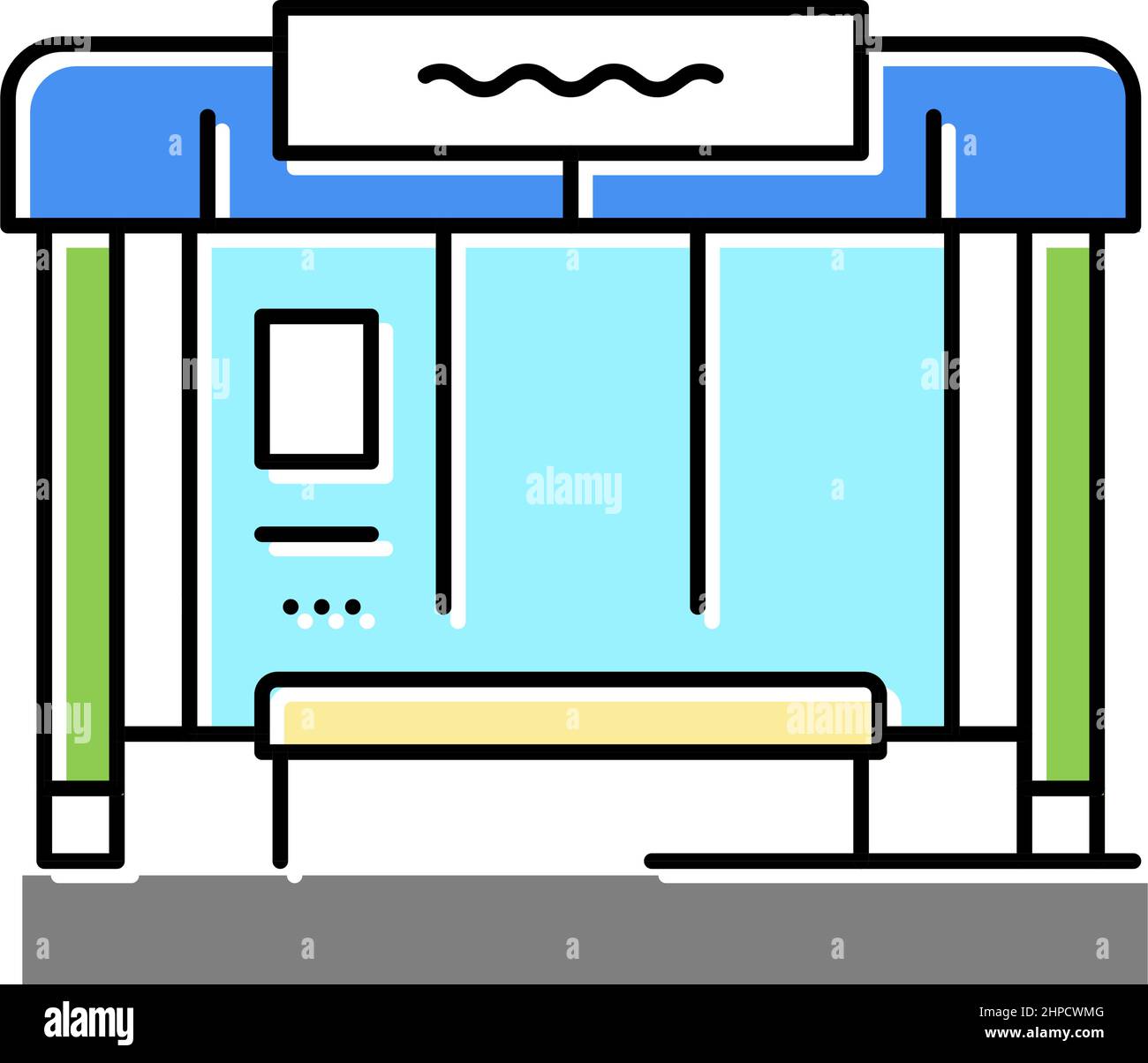 bus transport stop color icon vector illustration Stock Vector Image ...