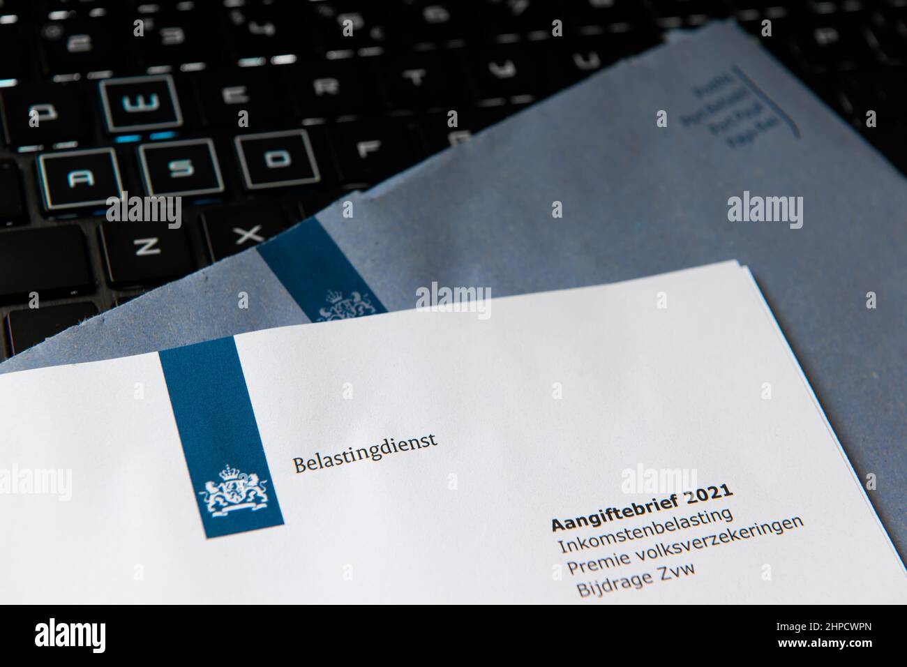 The typical blue envelope of the Dutch tax authorities, we can't make ...