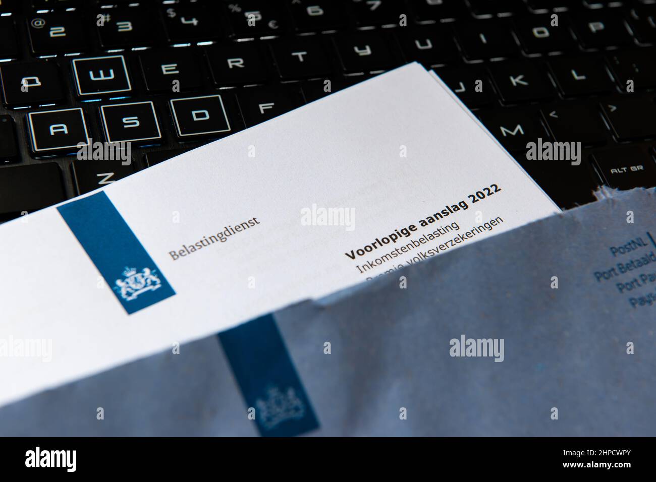 The typical blue envelope of the Dutch tax authorities, we can't make ...