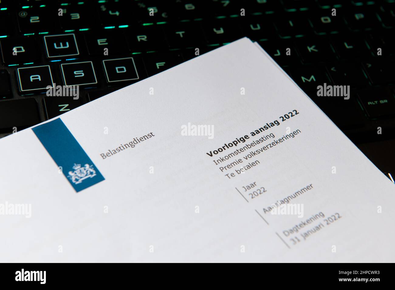 Tax statement 2022 in the Netherlands Stock Photo - Alamy