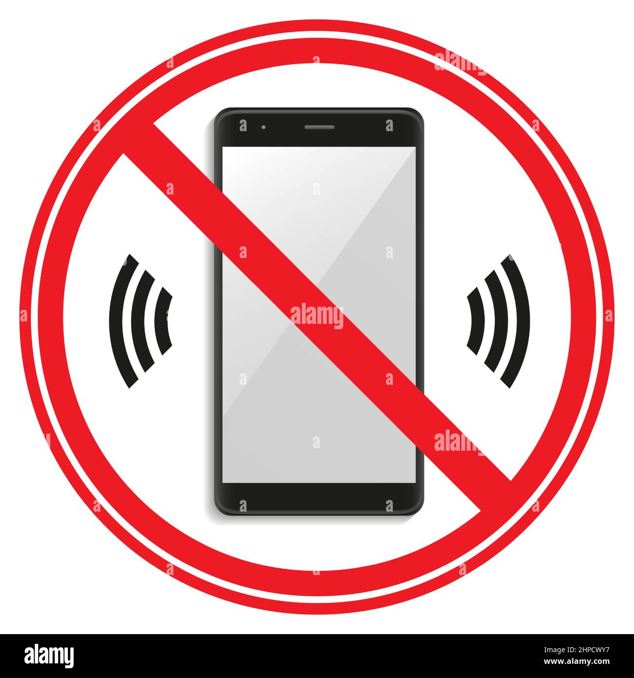 Telephone warning stop sign icon. Push button phone turn off. Vector ...