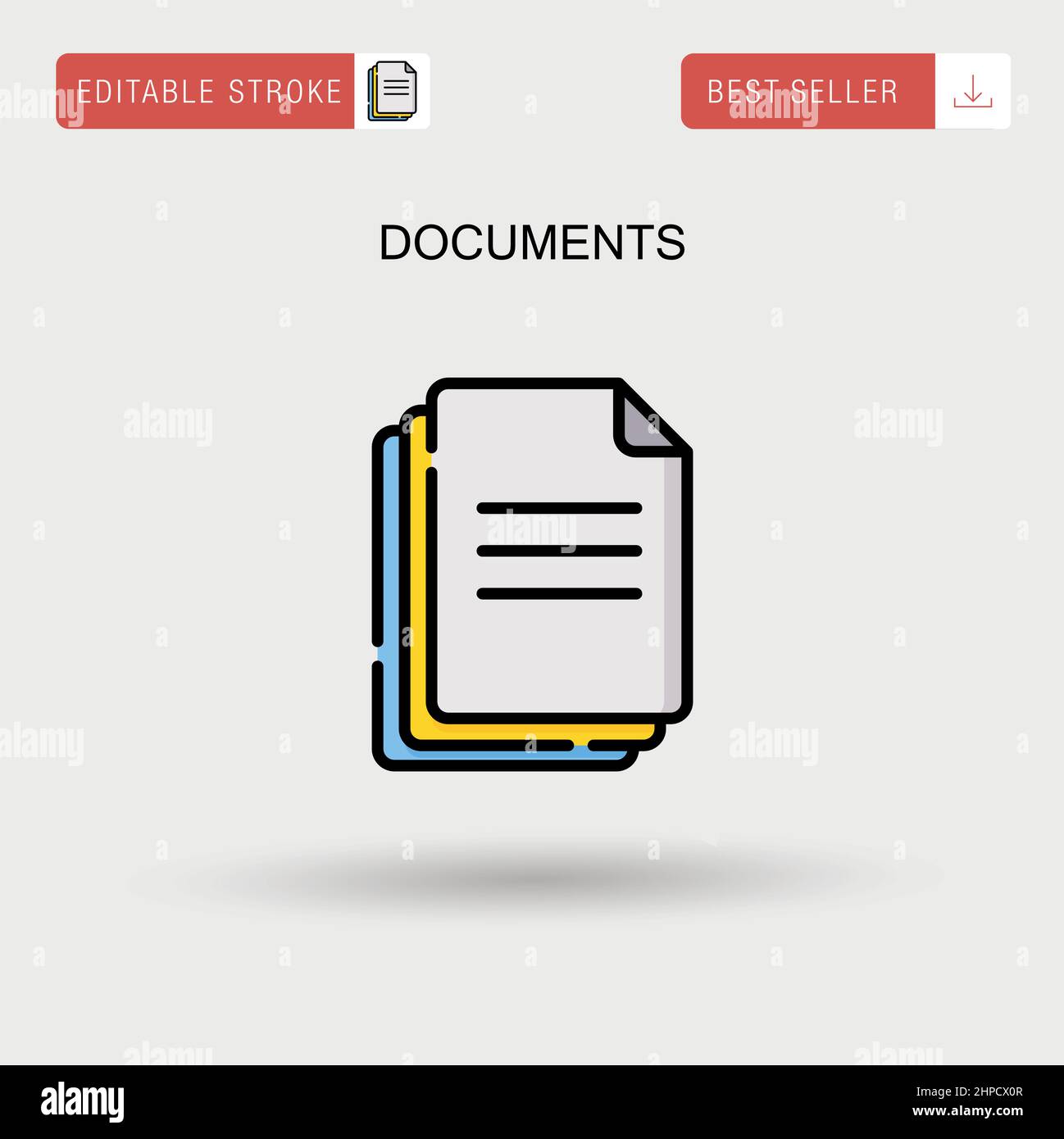 Documents Simple vector icon Stock Vector Image & Art - Alamy