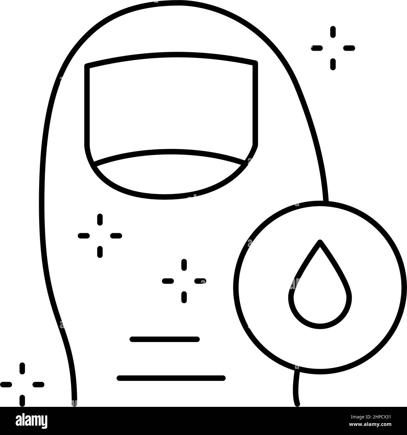 healthy clean toe nail, hygiene line icon vector illustration Stock ...