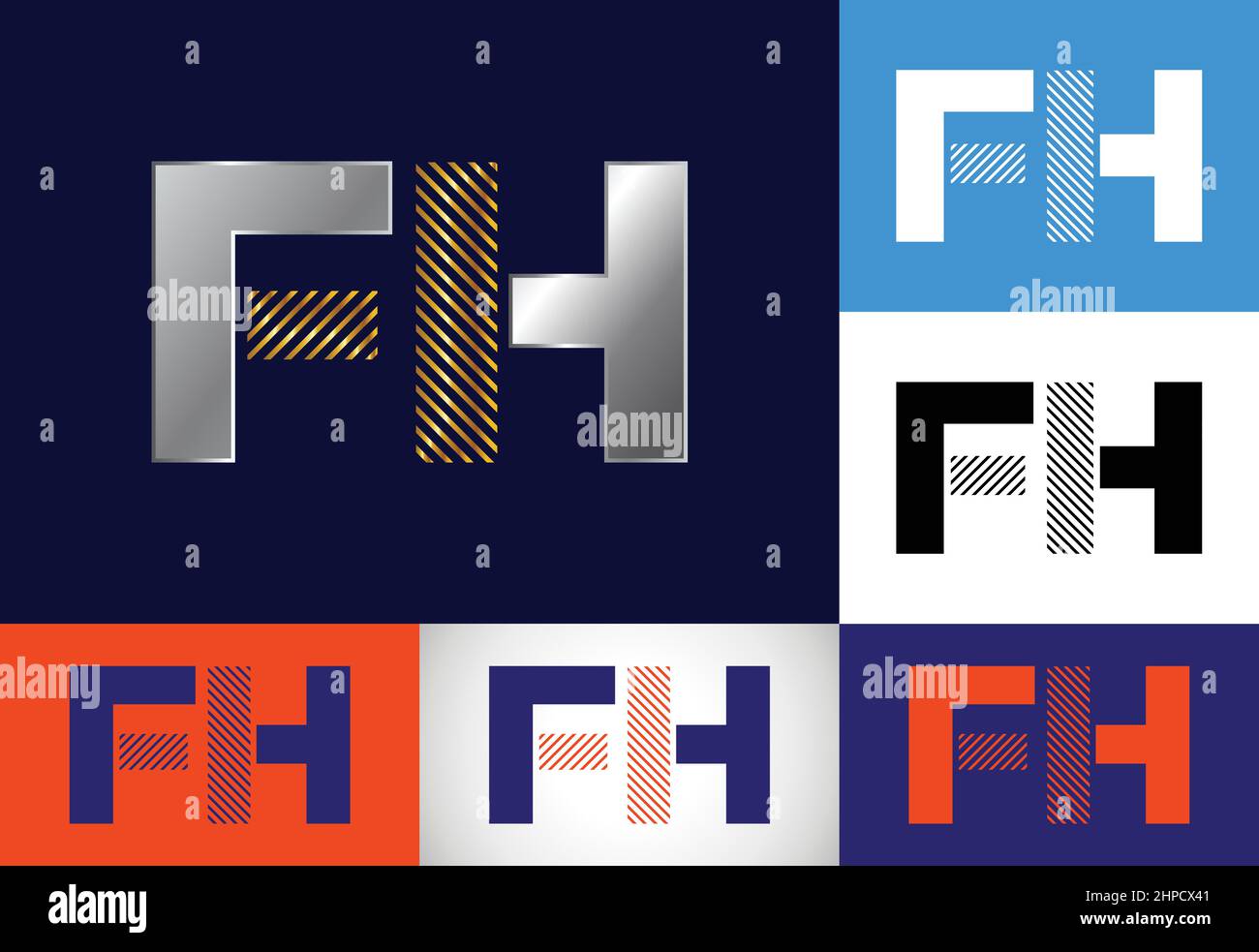 Initial Monogram Letter F H Logo Design Vector Template. FH Letter Logo Design Stock Vector ...