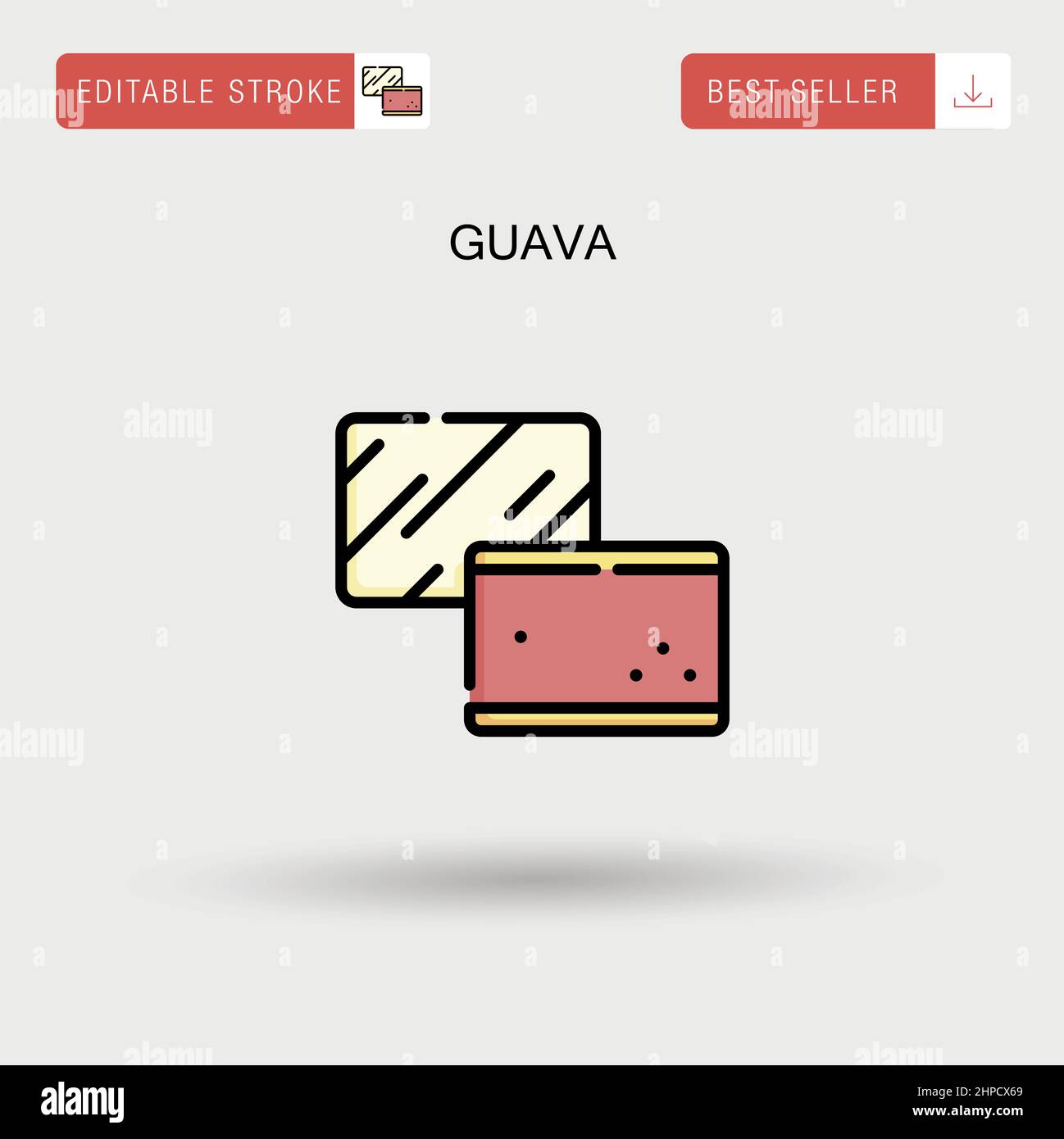 Isolated cut guava fruits Stock Vector Images - Alamy