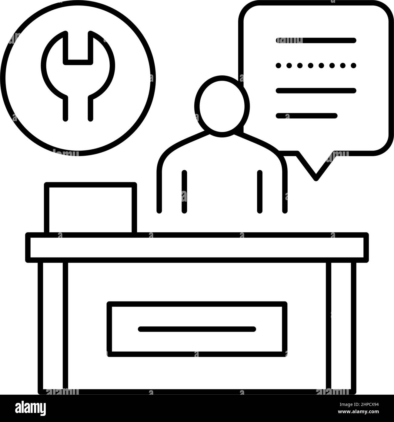 worker repair service line icon vector illustration Stock Vector Image ...