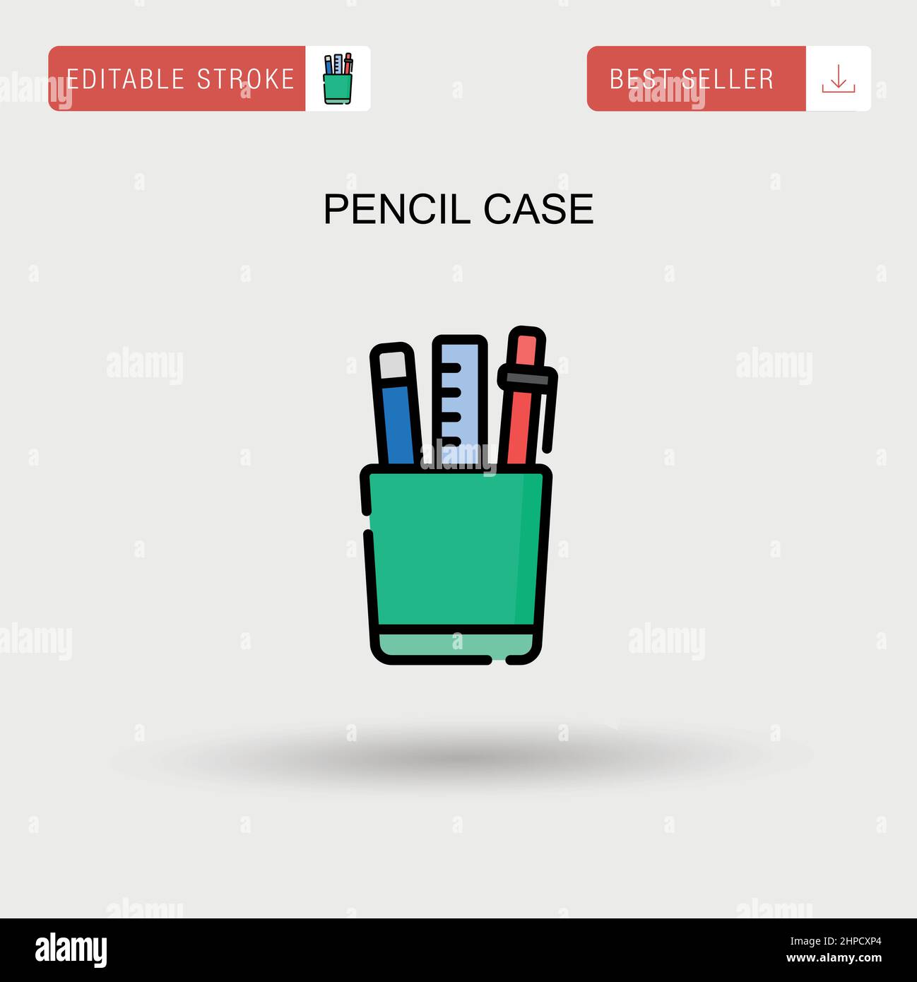Pencil box icon flat Stock Vector Images - Alamy