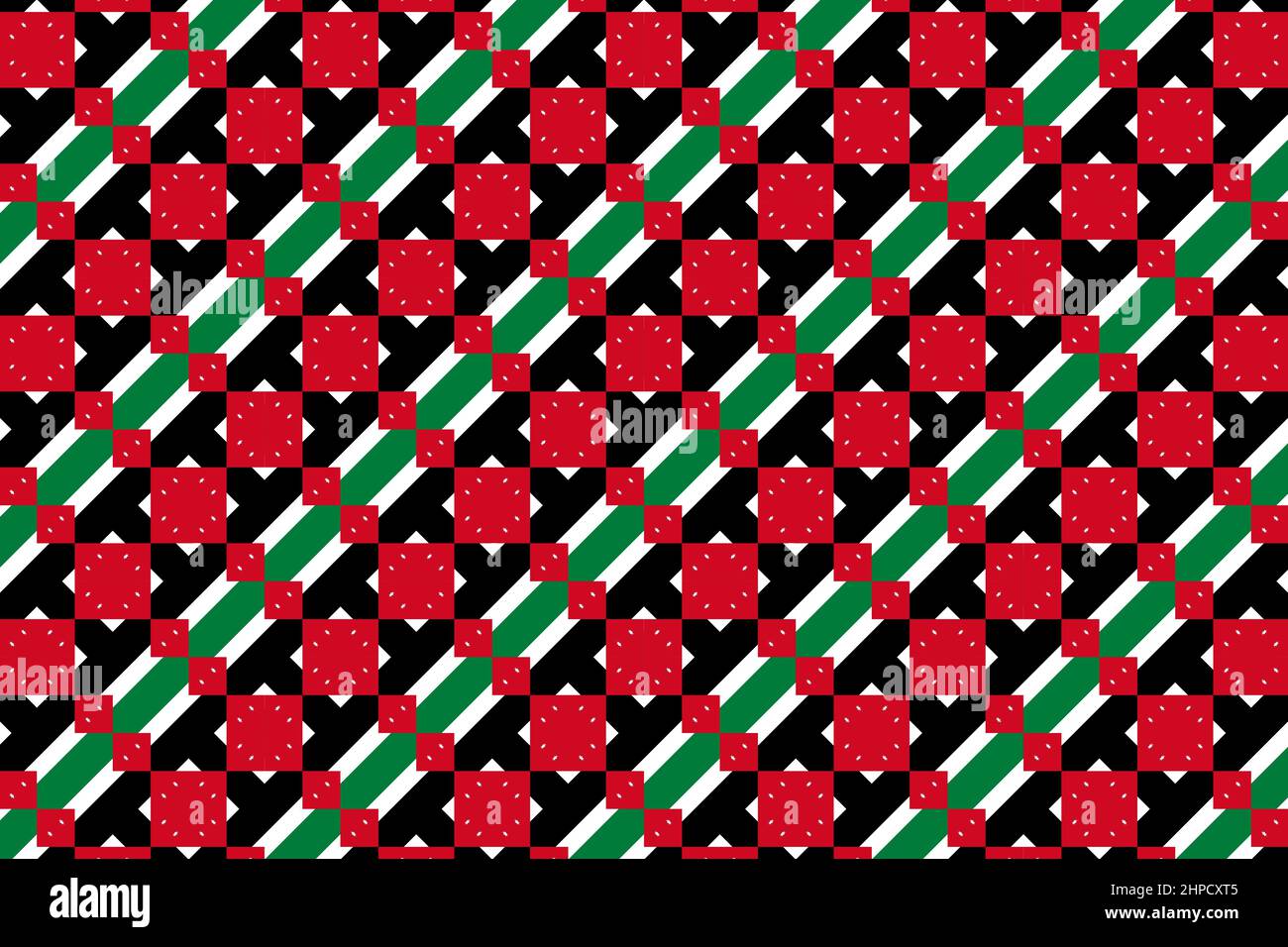 Geometric pattern in the colors of the national flag of Jordan. The ...