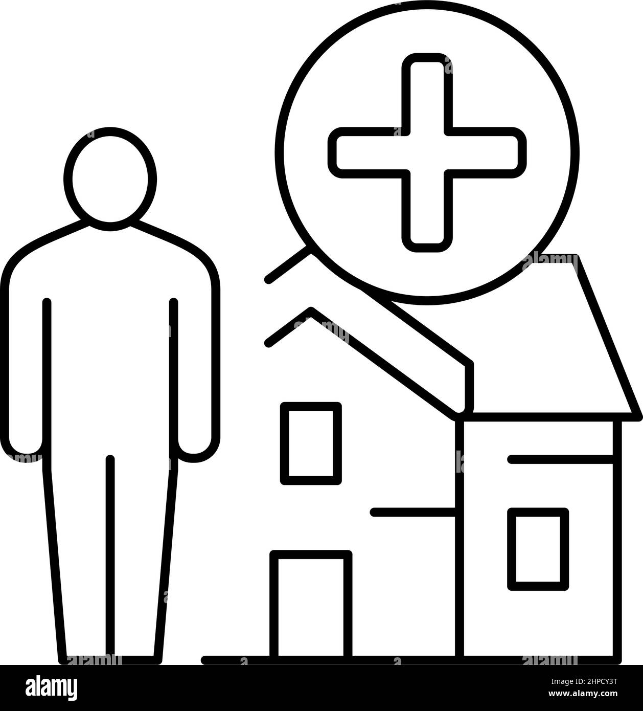 human and house for rent line icon vector illustration Stock Vector ...
