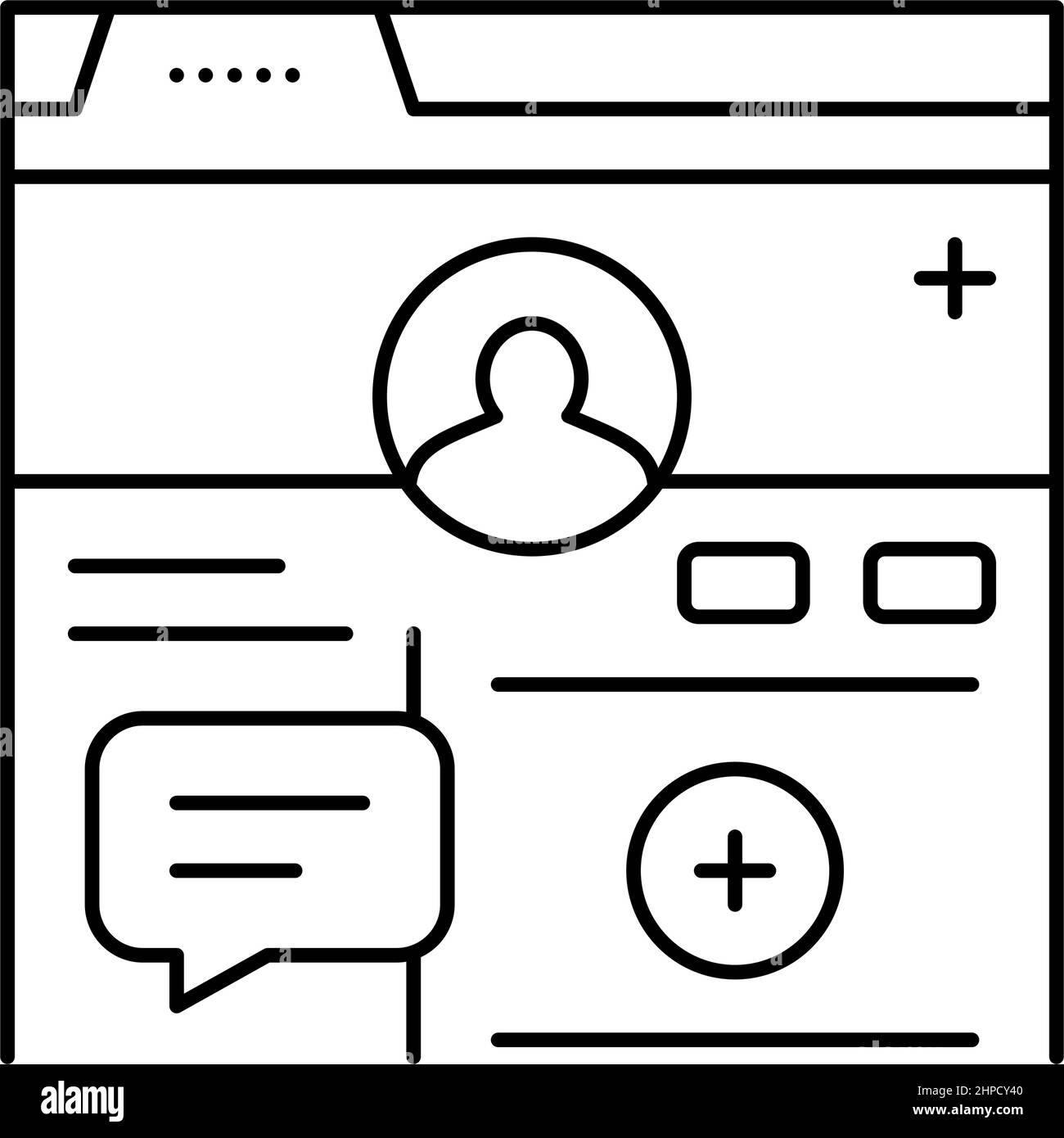 Registration social page icon Cut Out Stock Images & Pictures - Alamy