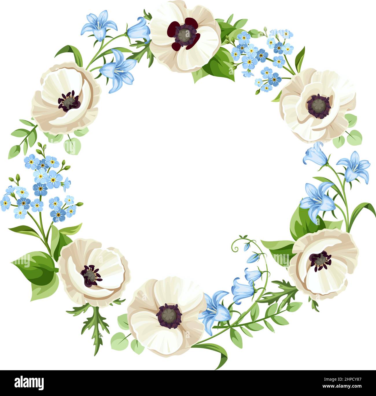 Bouquet blue white forget Stock Vector Images - Alamy