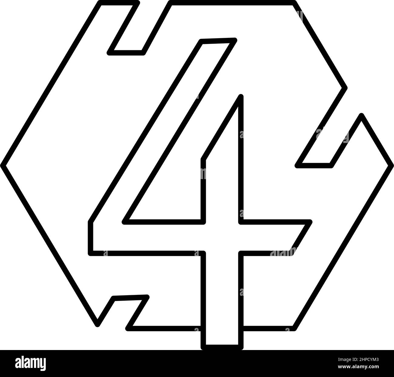 fourth number line icon vector illustration Stock Vector Image & Art ...