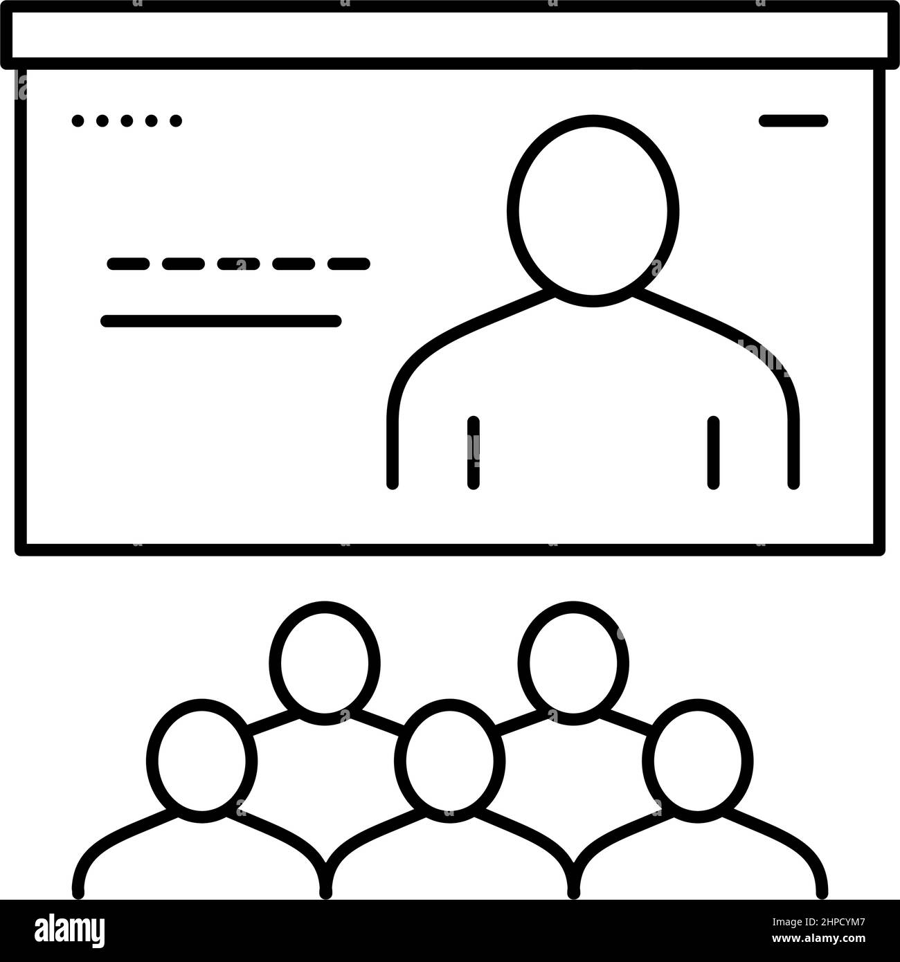 online teaching group line icon vector illustration Stock Vector Image ...