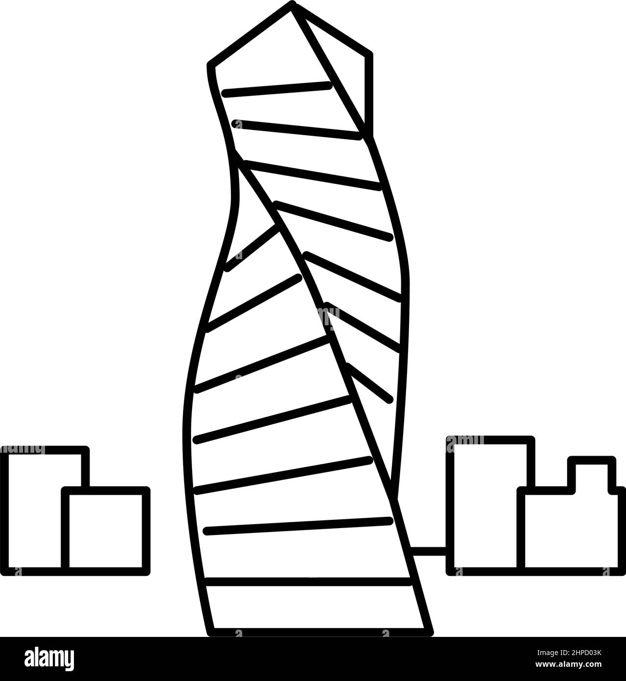 skyscraper modern building line icon vector illustration Stock Vector ...