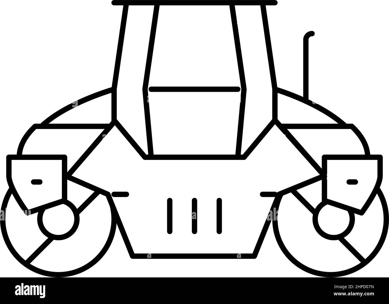 roller road construction machine line icon vector illustration Stock ...