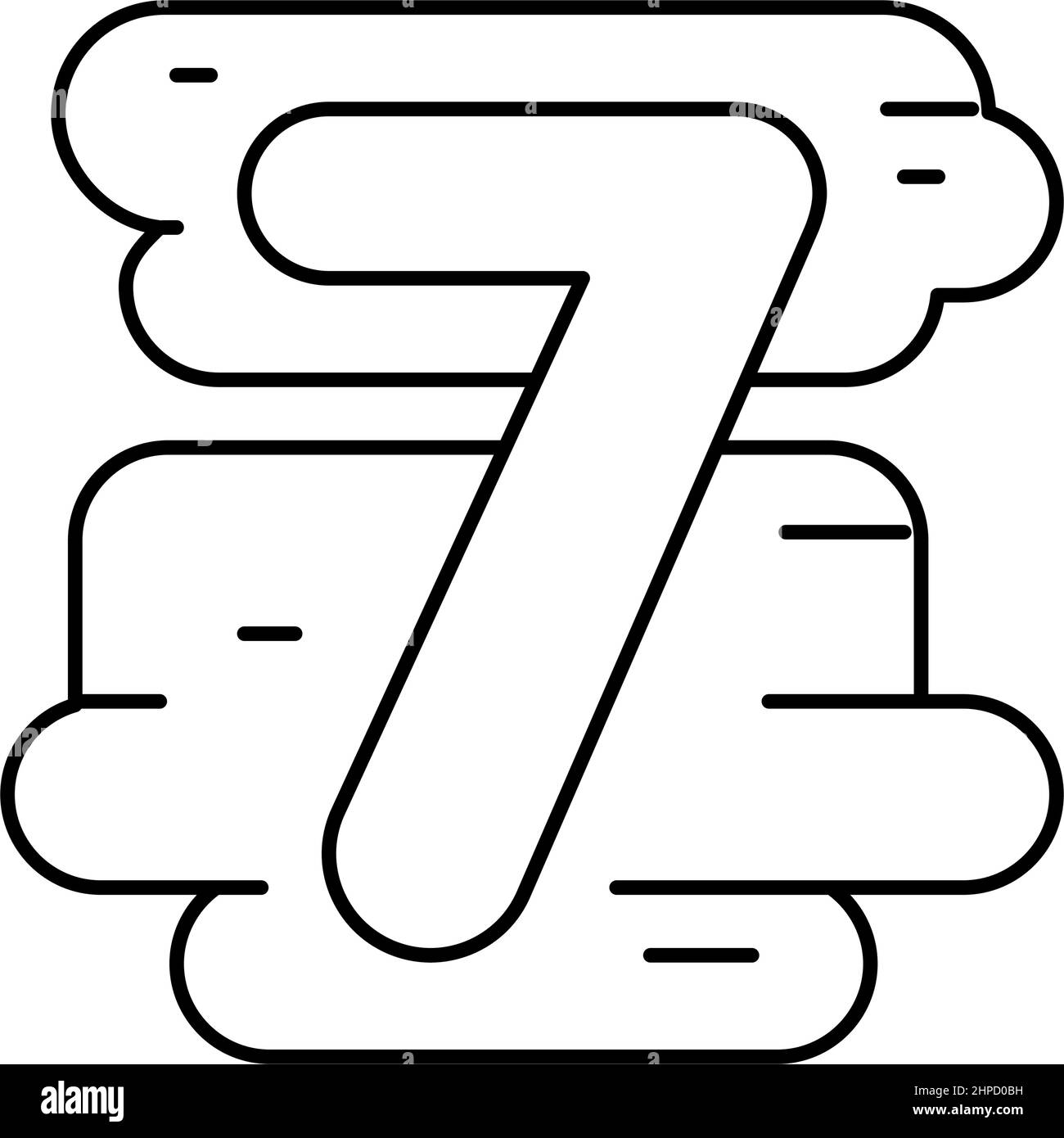 seven number line icon vector illustration Stock Vector Image & Art - Alamy