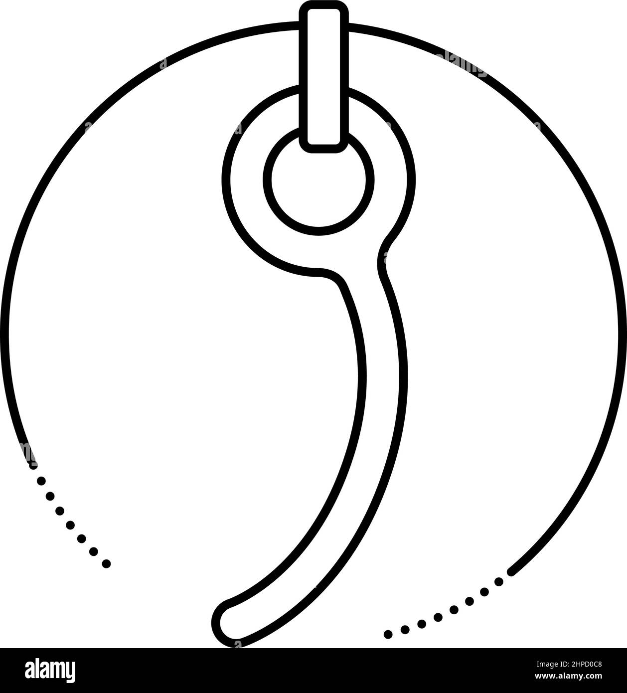 parachutist cord equipment line icon vector illustration Stock Vector ...