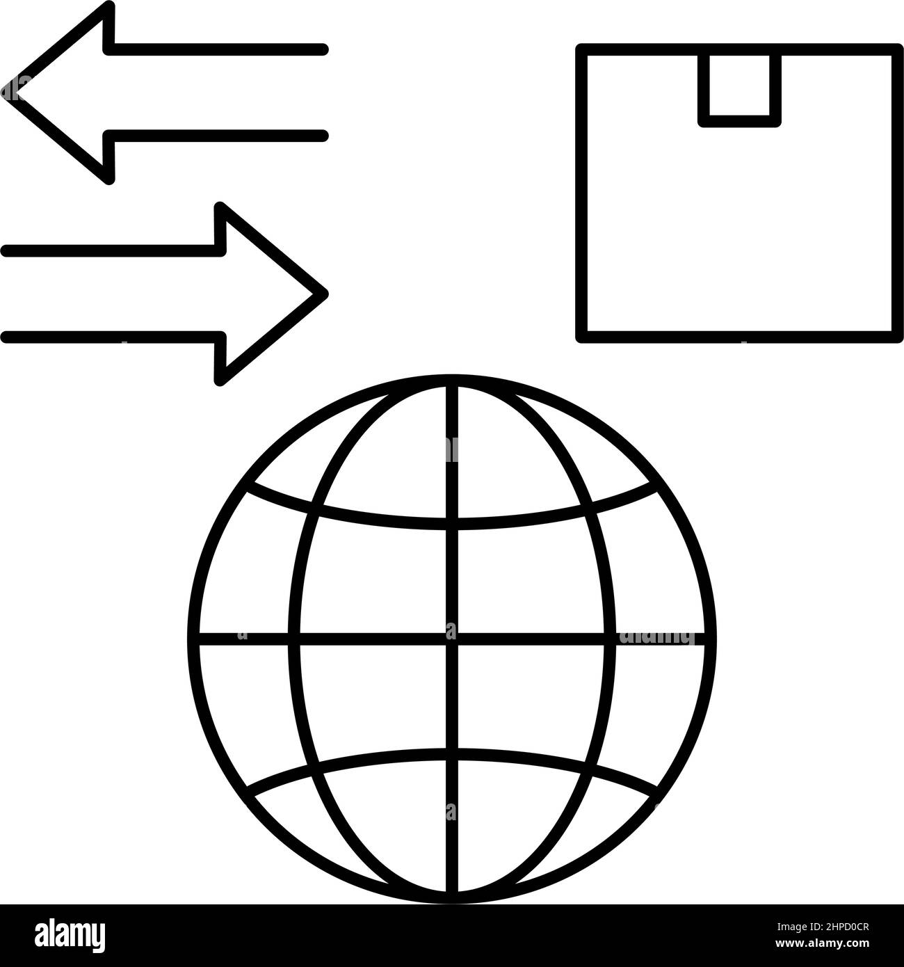 world import and export line icon vector illustration Stock Vector ...