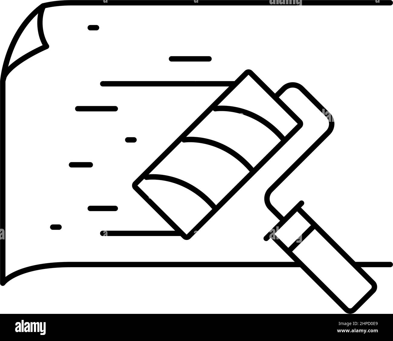 gluing wallpaper line icon vector illustration Stock Vector Image & Art ...