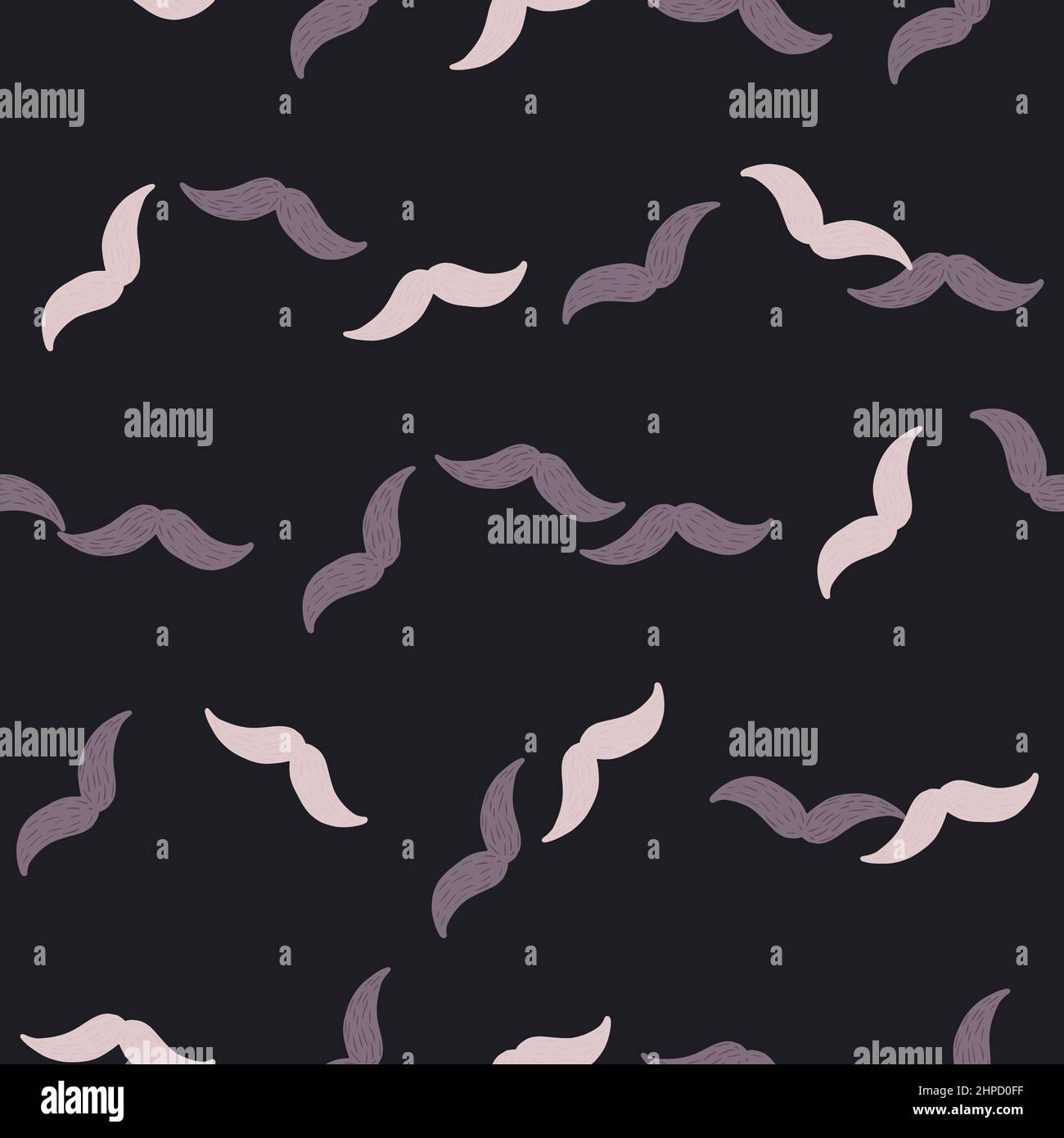 Mustache seamless pattern on. Vintage barber shop in doodle style. Hand ...