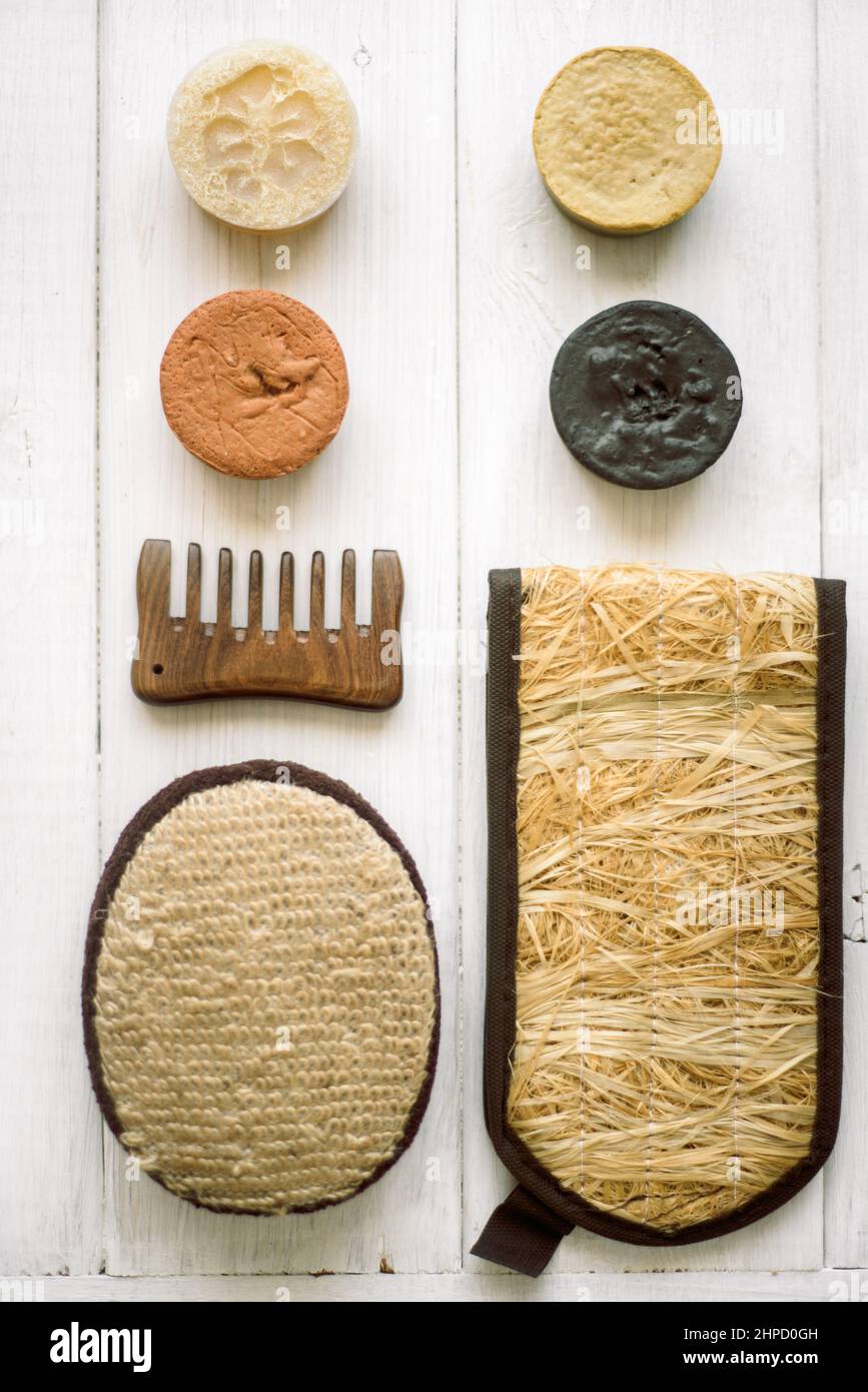 natural eco beauty handmade herbal soap. luffa sponge, clay for making ...