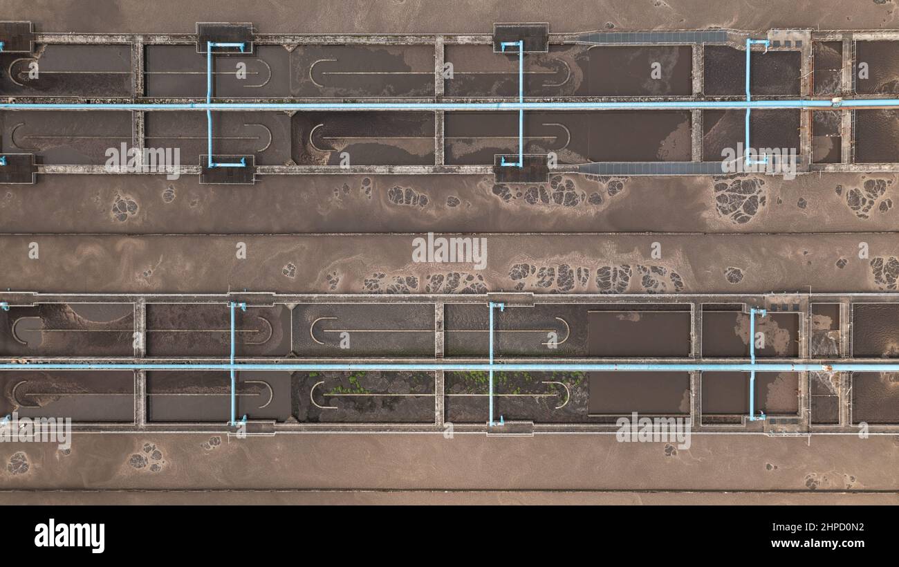 Sewage and WasteWater Decontamination Reservoir Stock Photo - Alamy