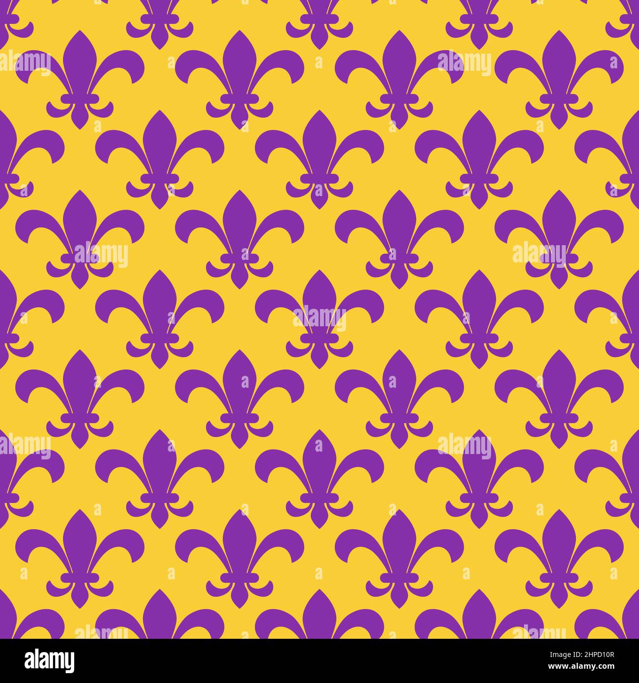 Mardi Gras Fleur de lis seamless pattern. Royal lily background. Vector template for carnival ...